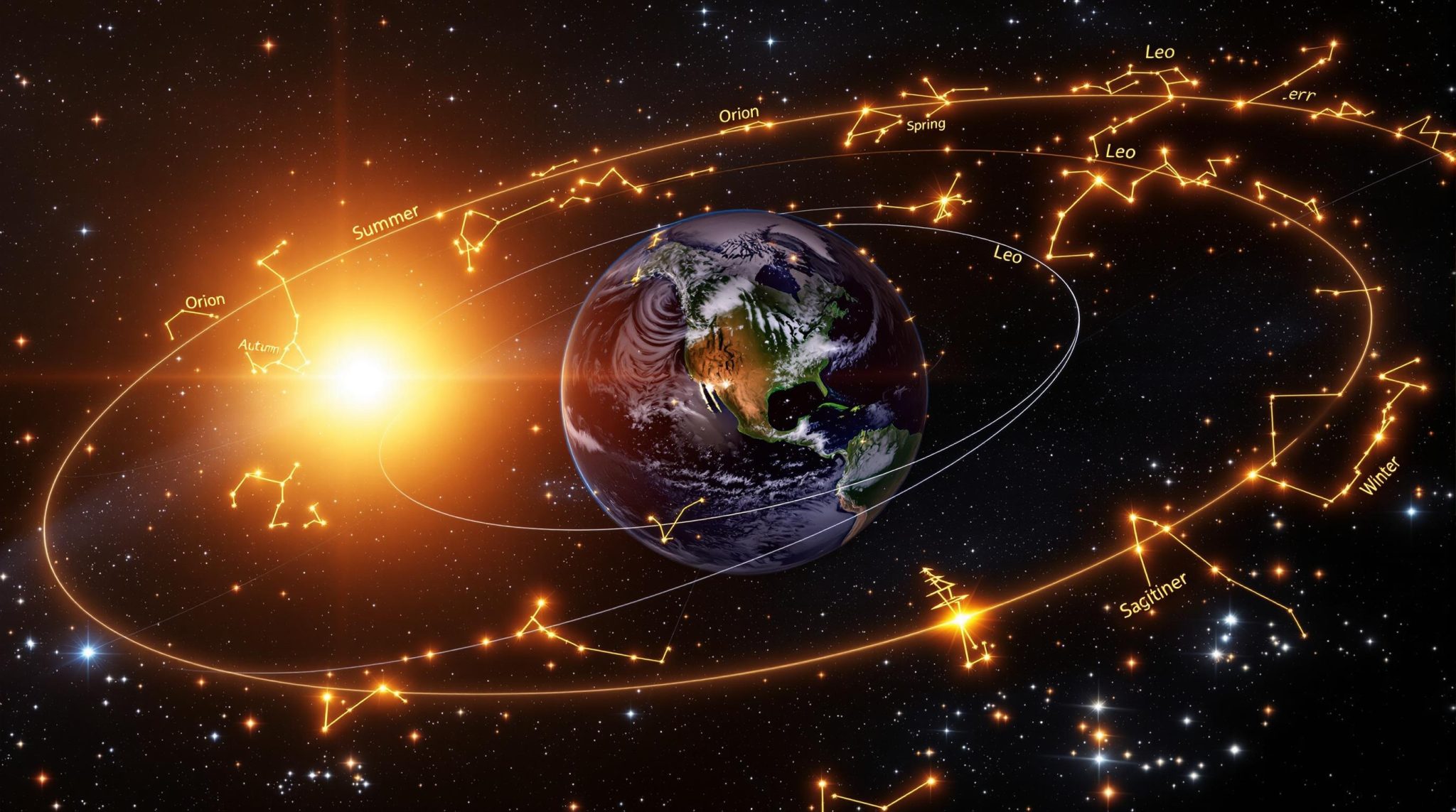 Seasonal Constellations : Why Do We See Different Constellations in ...